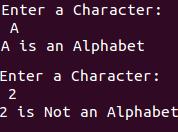 Check if a character is alphabet - C++ Program